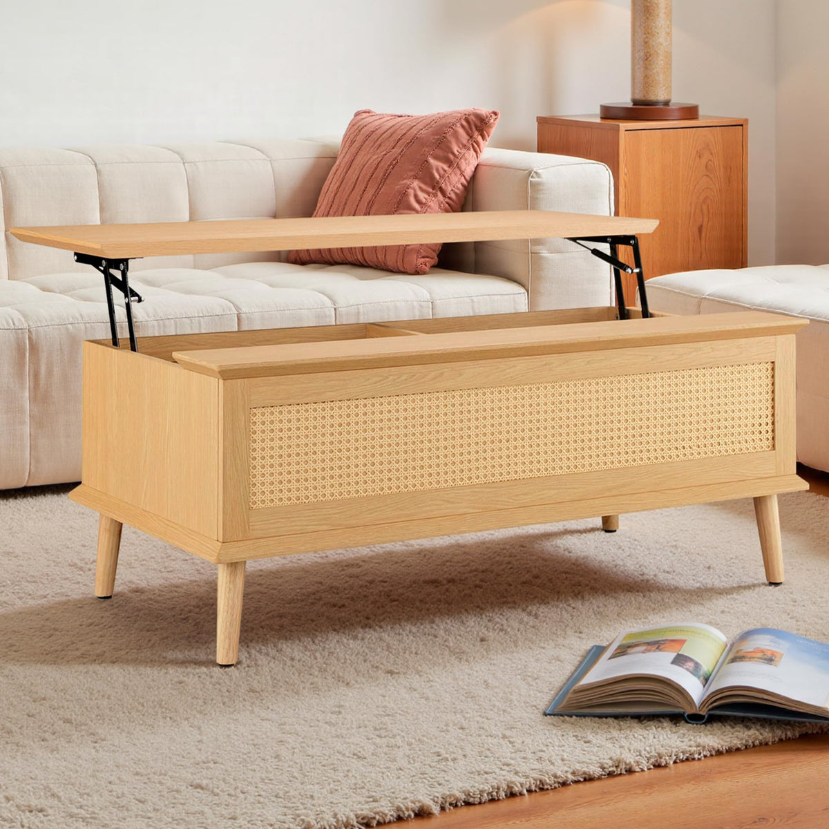 INK+IVY Coffee Table for Living Room Lift-Top Design with Storage, wit ...