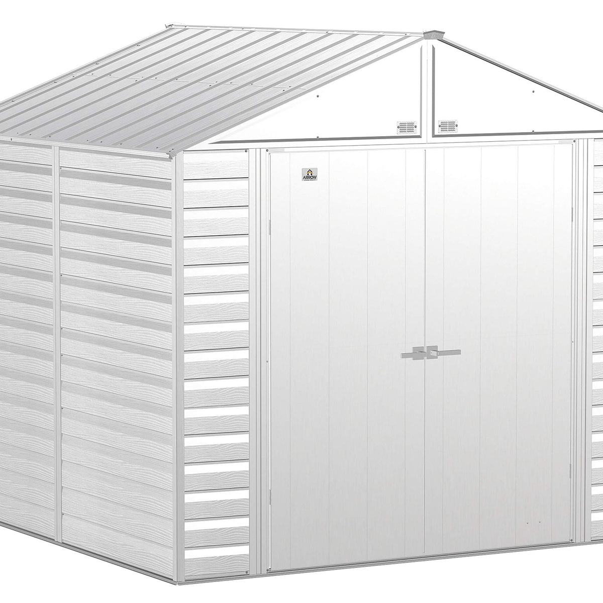 Arrow Sheds 8' x 8' Outdoor Steel Storage Shed, Light Grey – WoodArtSupply