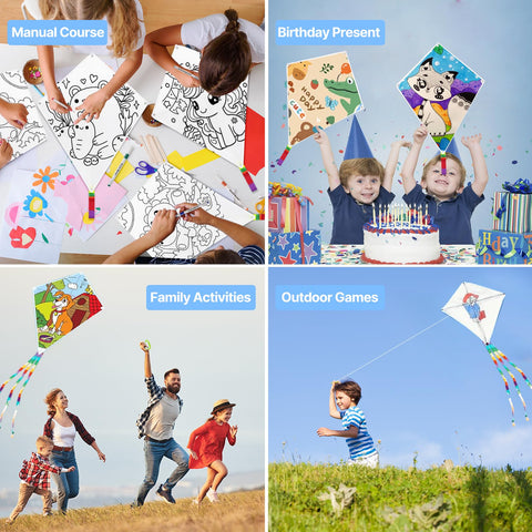 30 Pcs DIY Blank Kites for Kids in Bulk, Kite Making Kit for Kids, 23 ...