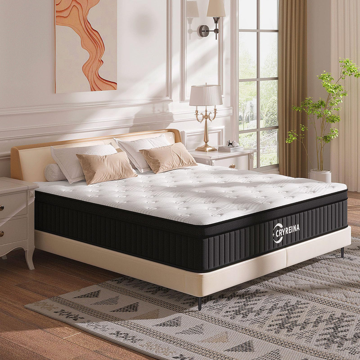 CRYREINA Queen Mattress, 12 Inch Queen Hybrid Mattress in a Box, Upgra ...