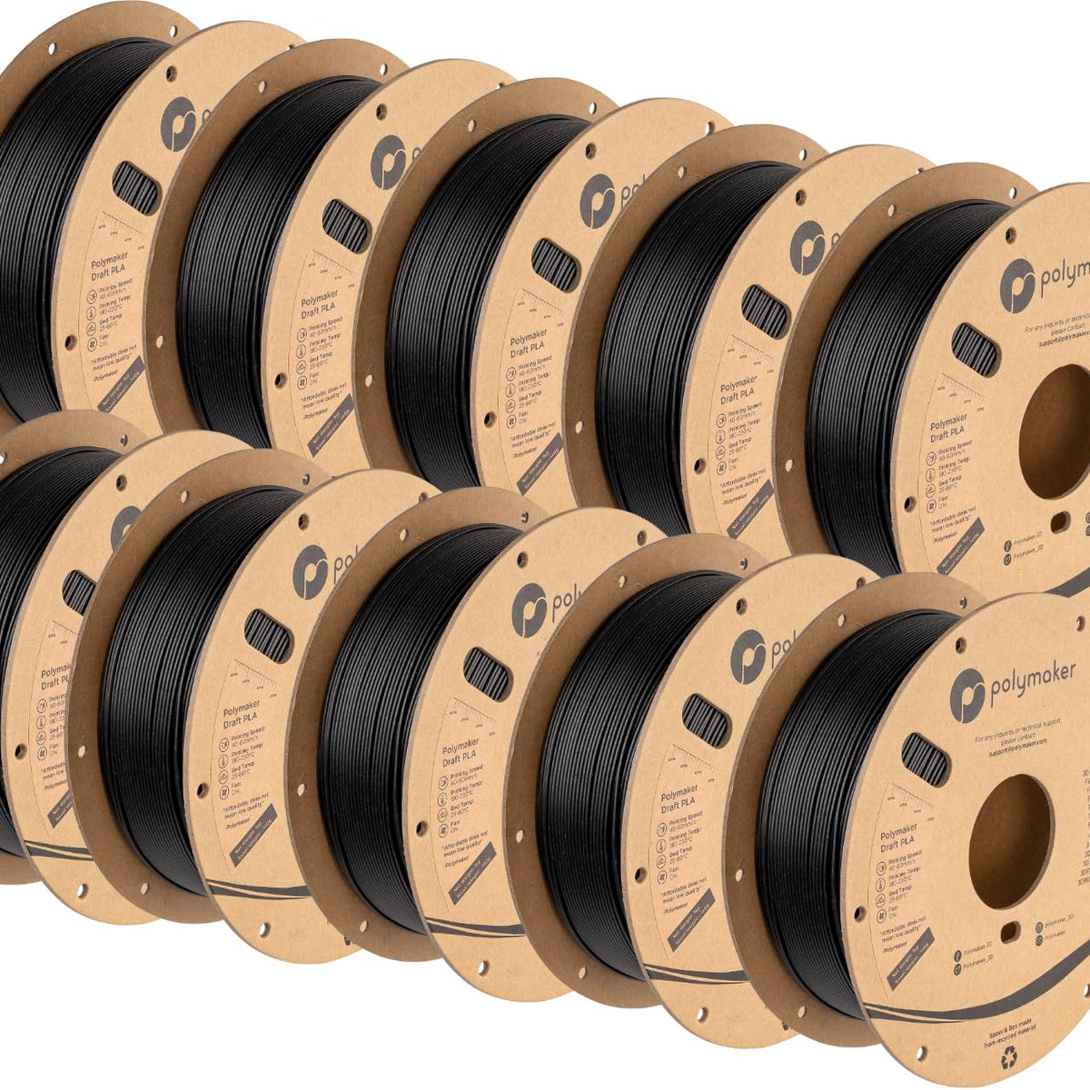 Polymaker Draft PLA 1.75mm 3D Printer Filament, Neatly Wound Cardboard ...