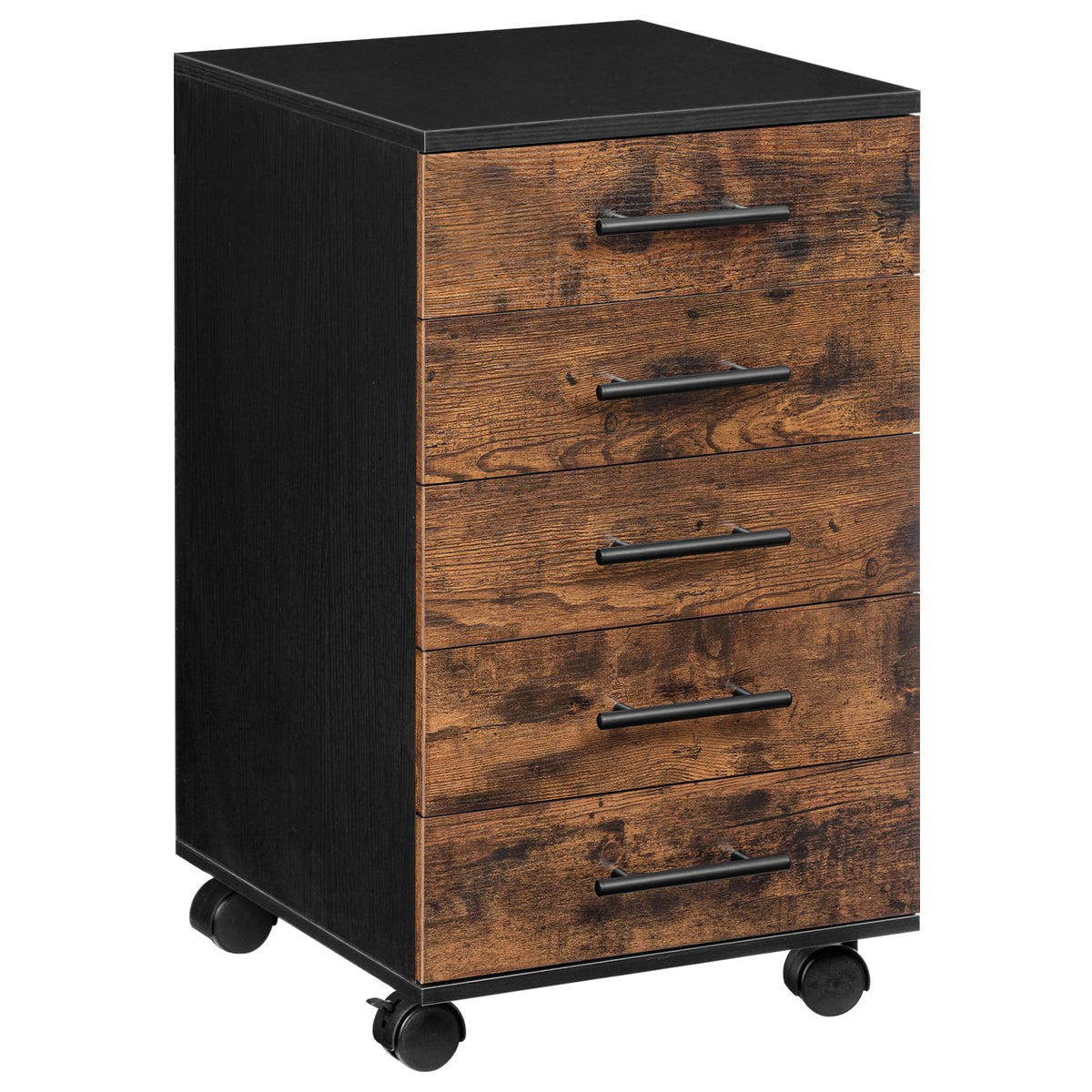 HOOBRO 5-Drawer Chest, File Cabinet, Wooden File Cabinet, Office Cabin ...