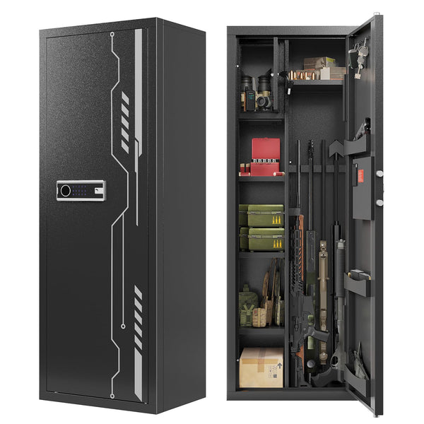 KAER Gun Safe, Large 8-12 Gun Cabinet for Home Defense with Electronic ...