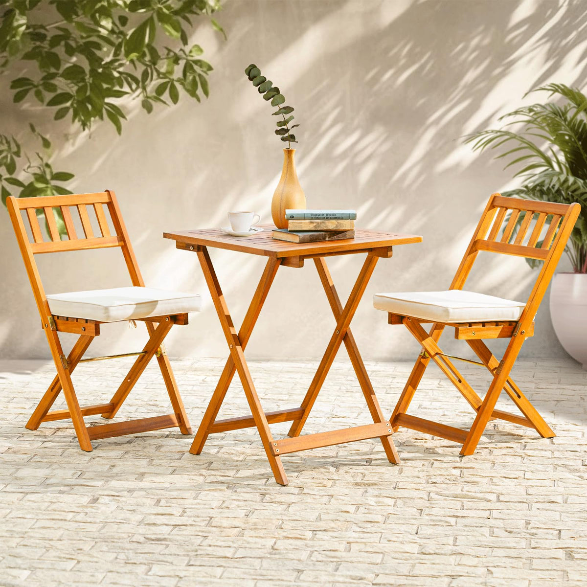 IDZO Heavy Duty 400lbs Capacity Patio Bistro Set 3 Piece Outdoor, Fold ...