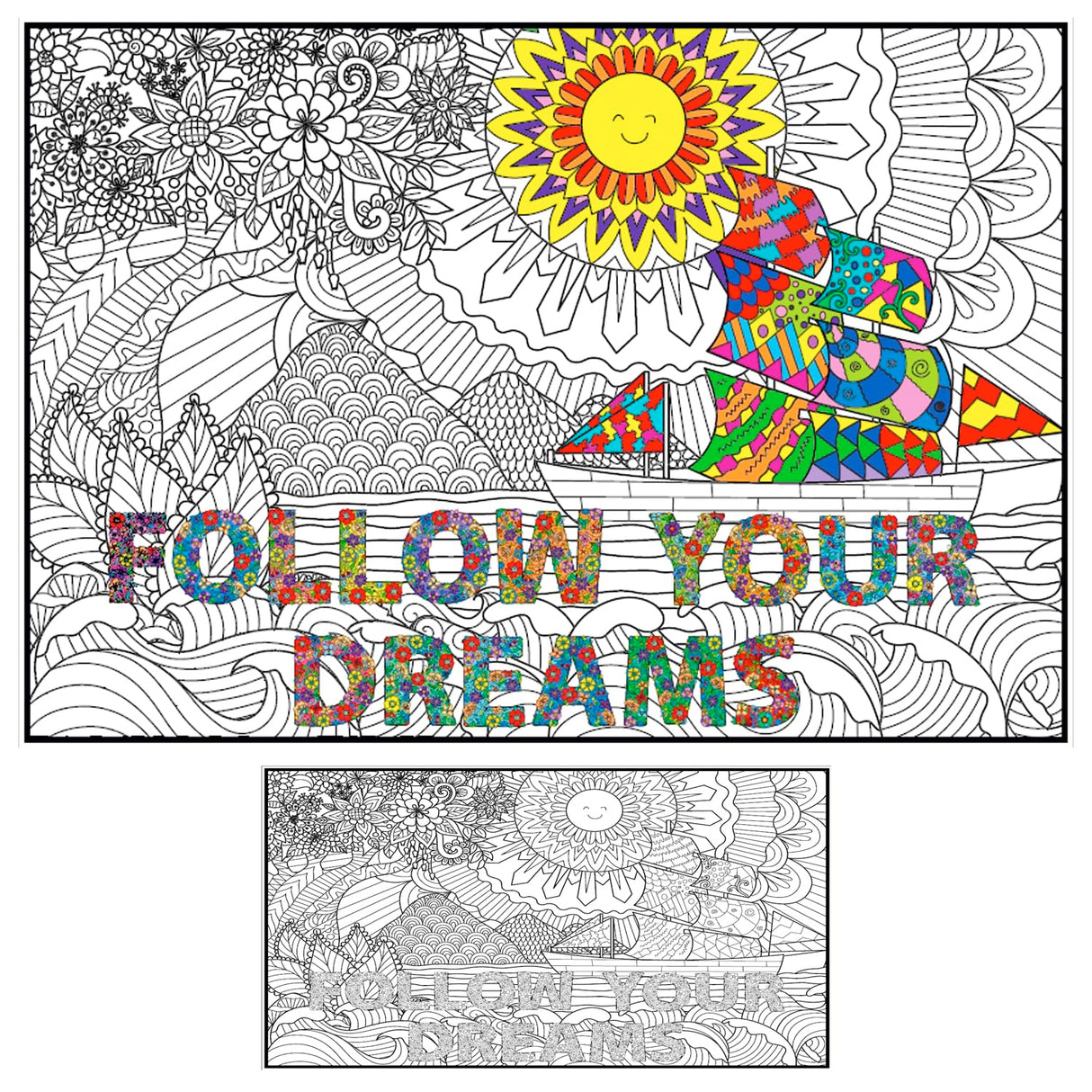 Giant Coloring Poster for Adults and Kids - Wall Coloring Poster Motiv ...