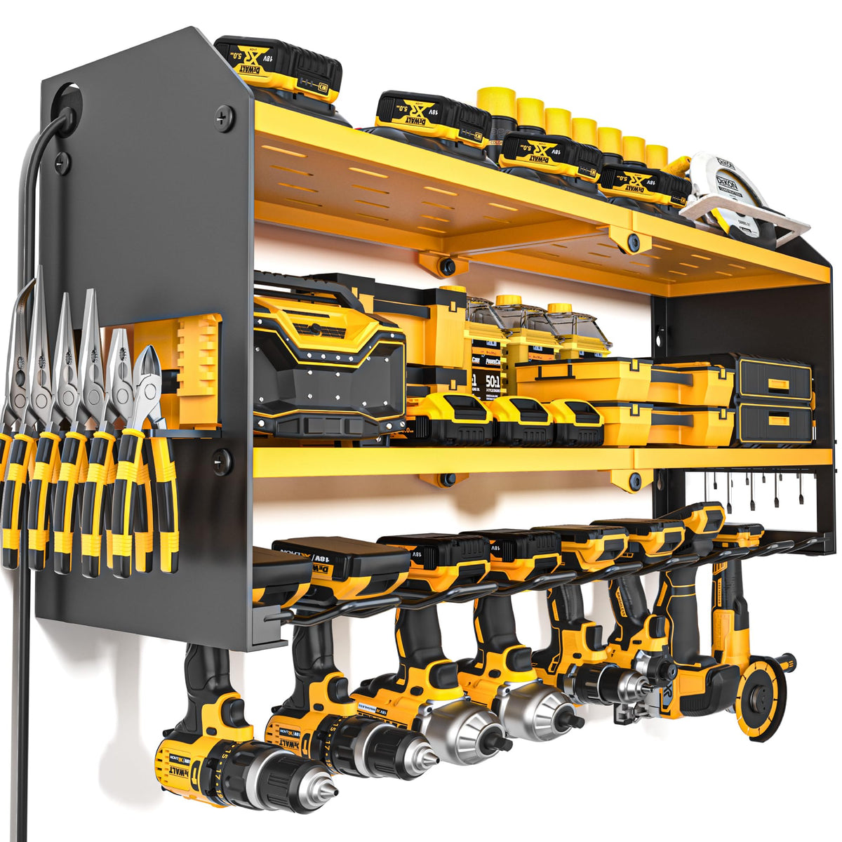 YYR Power Tool Organizer with Charging Station Wall Mount, Cordless Dr ...
