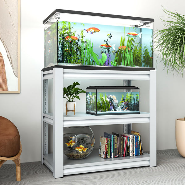 Rpuzonier 40-50 Gallon Fish Tank Stand, Heavy Duty Metal Aquarium Stan ...