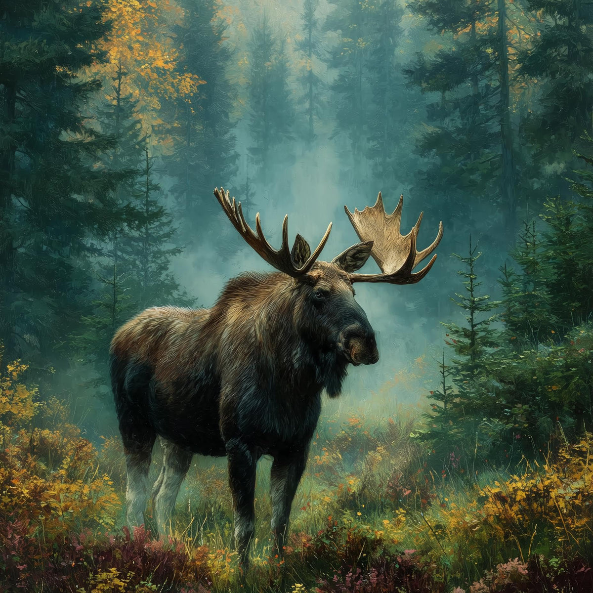 CDYCNXZ Moose Diamond Painting Kits for Adults, Animal Deer Round 5D P ...