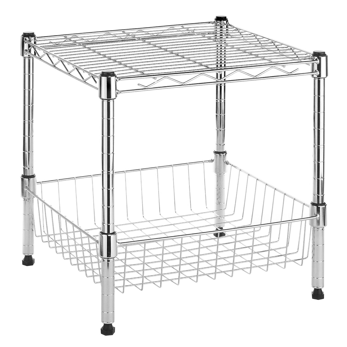 Whitmor 2-Wire Shelving Unit, Metal Storage Shelves, Stacking Shelf wi ...
