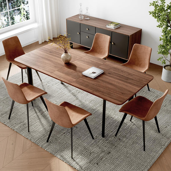 HIPIHOM 63"- 78.7" Extendable Dining Table Set for 6, Modern Kitchen T ...
