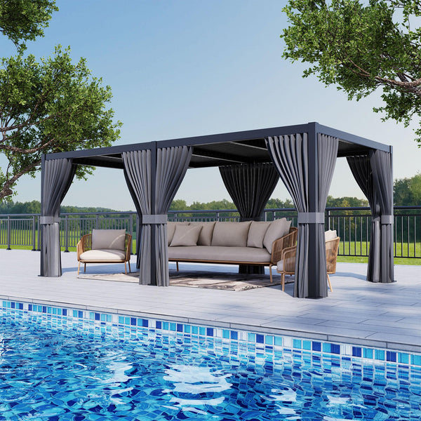 HOMPUS Louvered Pergola 10' x 20', Outdoor pergola with Aluminum Frame ...