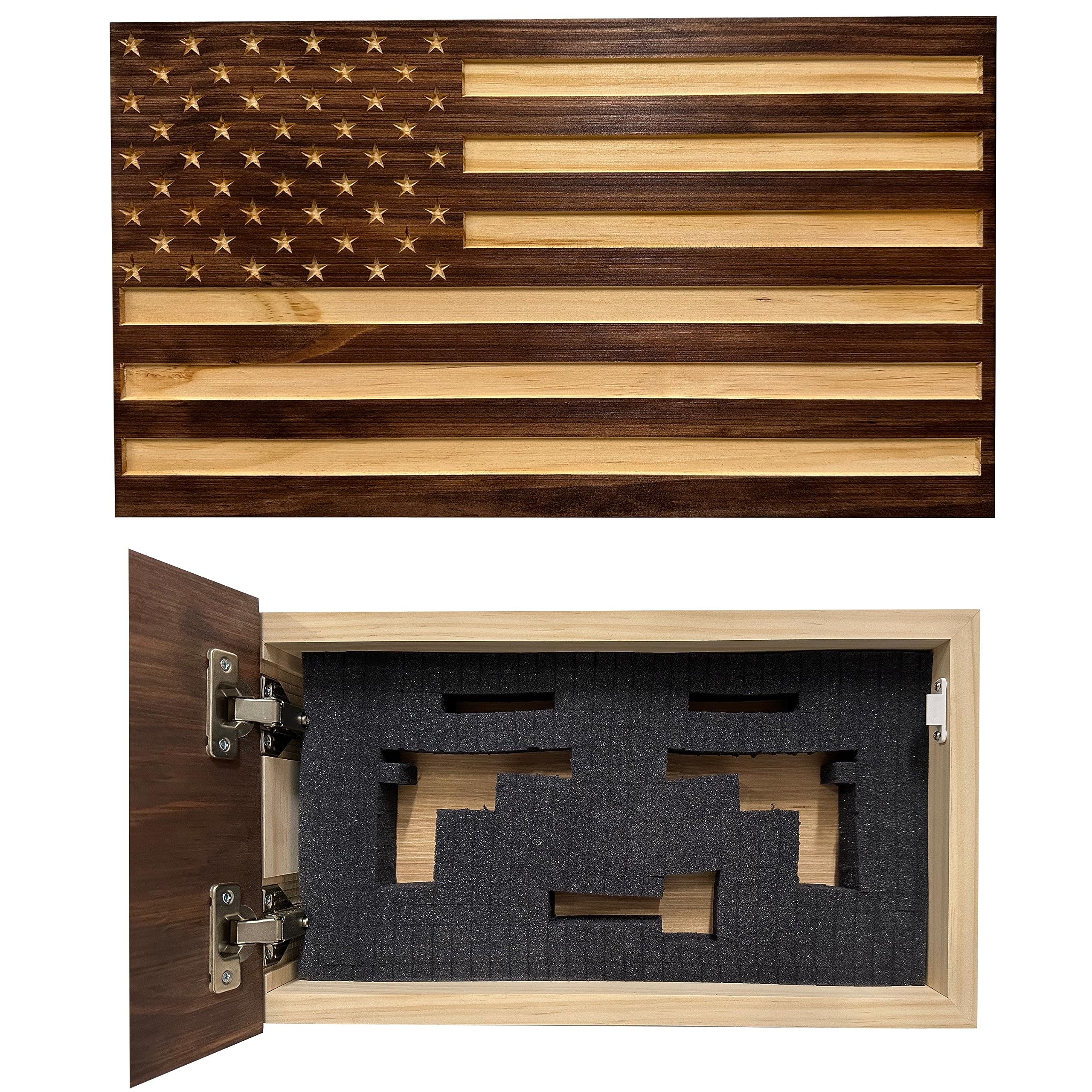 Carved American Flag Hidden Gun Storage Safe - American Flag Concealed ...