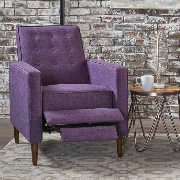 THINK 30 Mid-Century Fabric Rocker Recliner Chair with Tufted Design ...