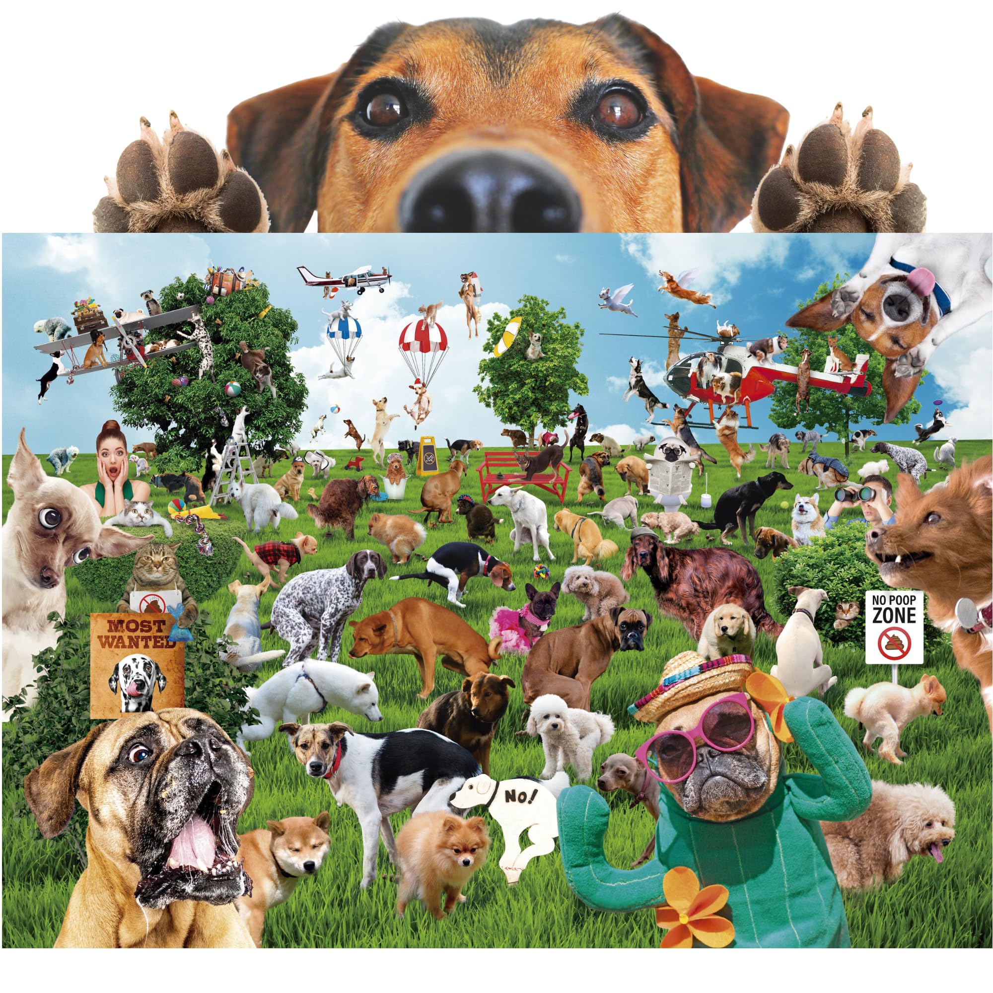 Pooping Puppies Park Party 1000-Piece Puzzle for Adults - Funny Pooping ...
