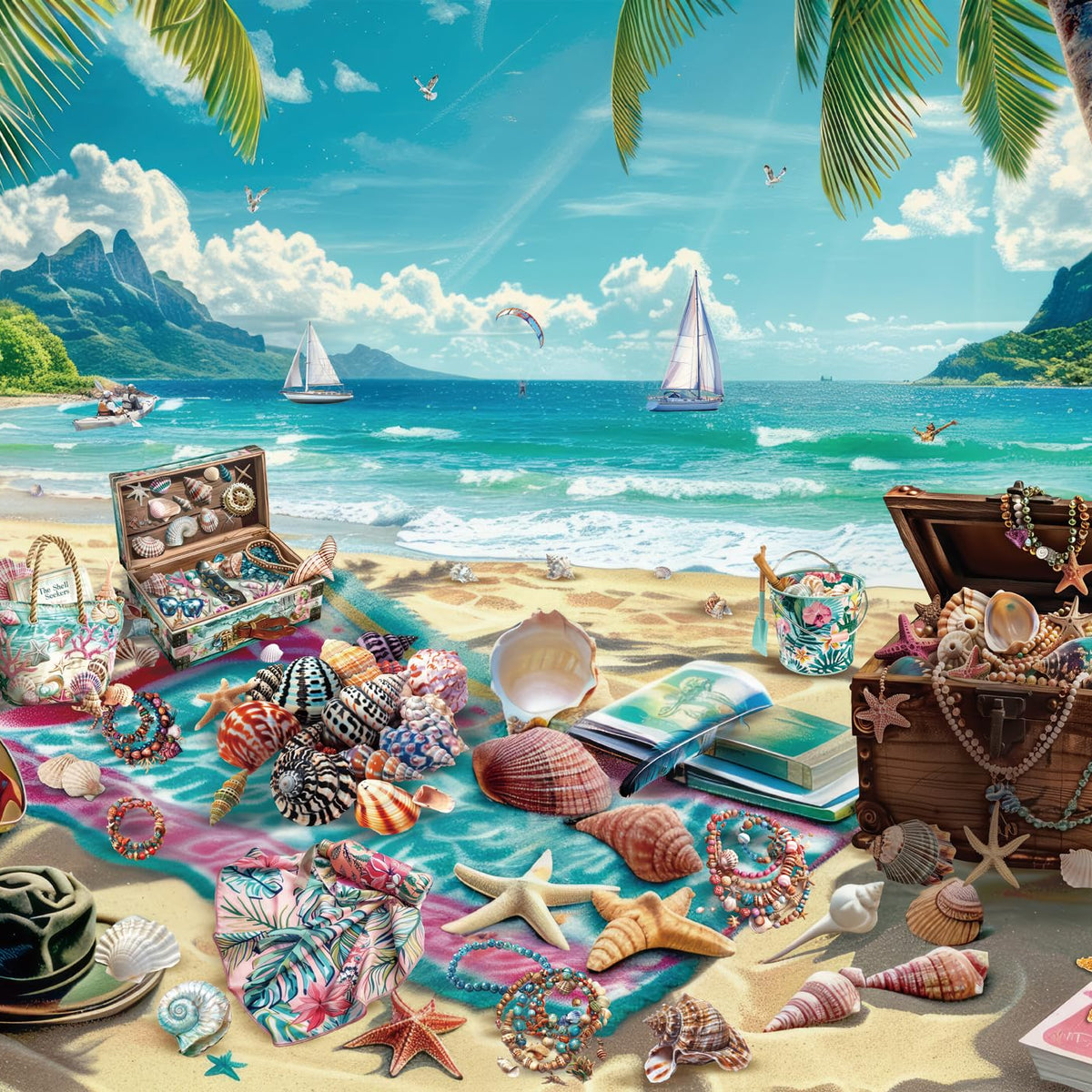 Summer Beach Seashell Puzzle Collection for Adults 1000 Piece, Hawaii ...