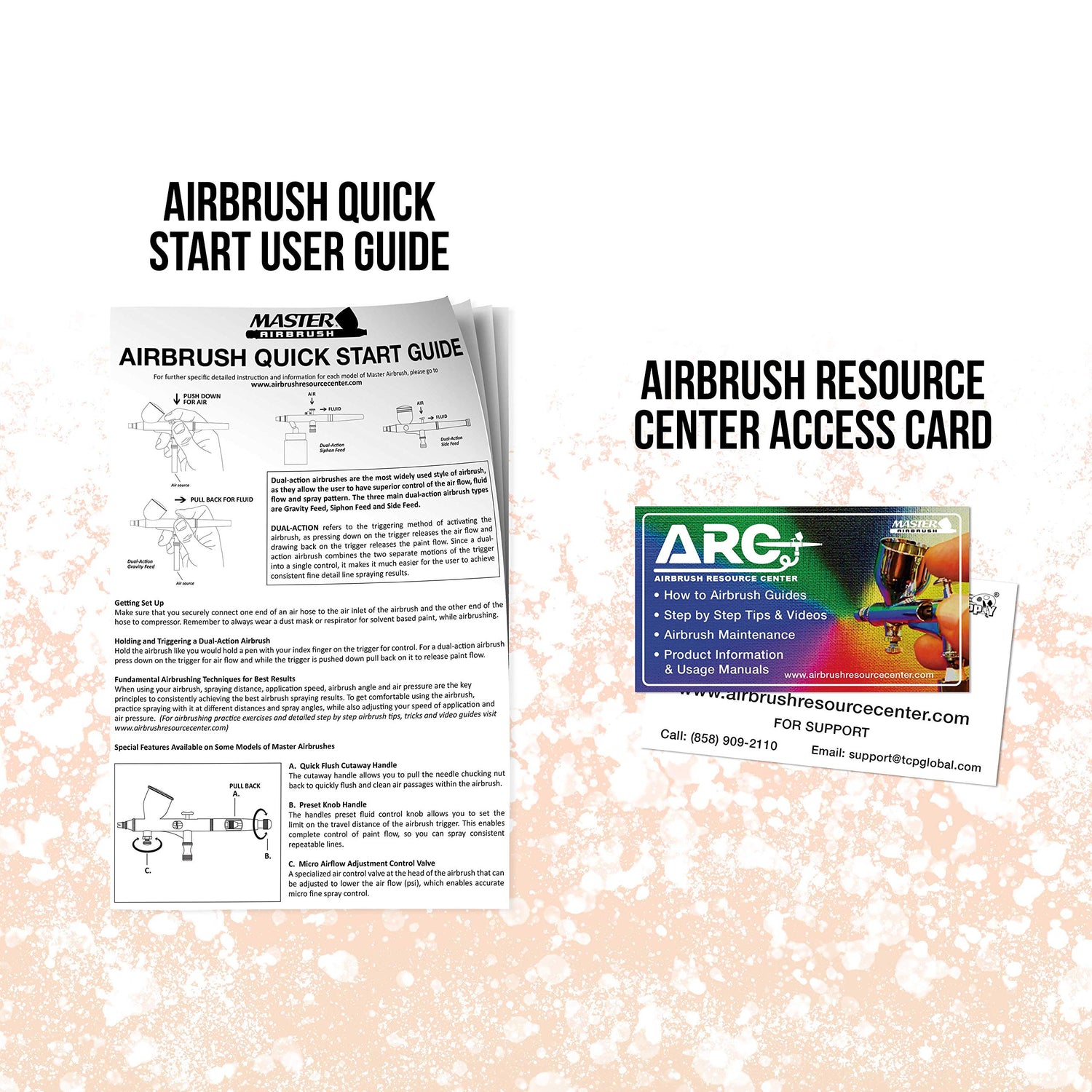 Master Airbrush Multi-Purpose Gravity Feed Air Brush Kit with Air Comp ...