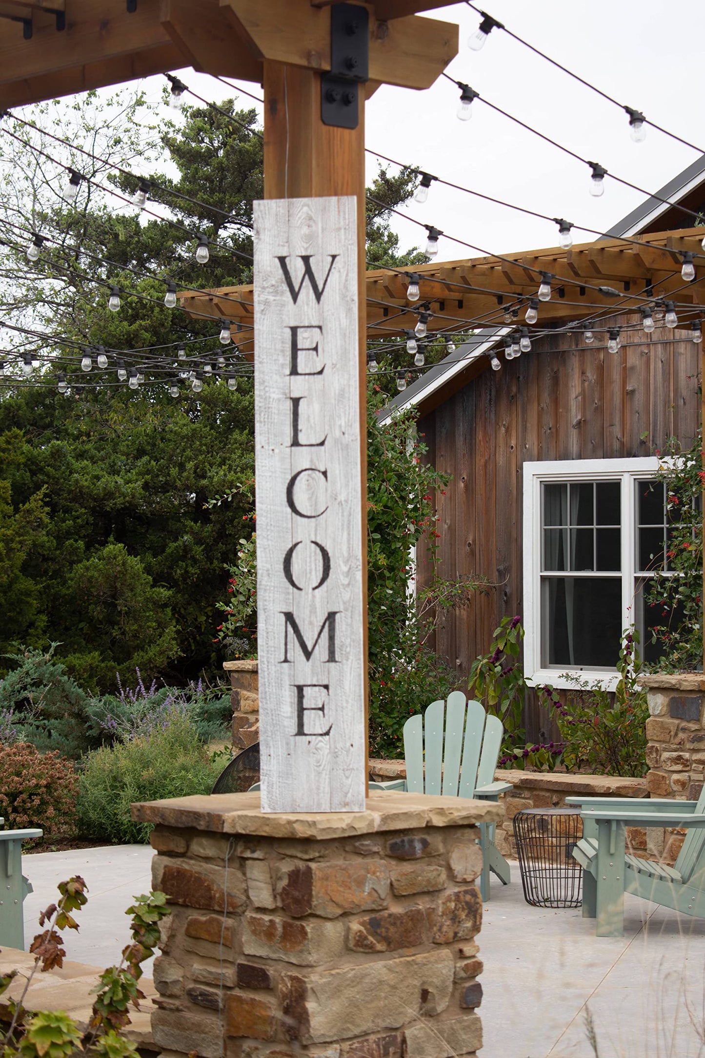 BarnwoodUSA | Farmhouse Rustic Welcome Sign for Front Porch | 5ft Front ...