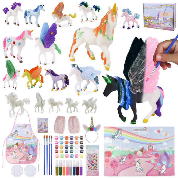 BONNYCO Unicorns Gifts for Girls Painting Kit with 18 Figurines Painti ...