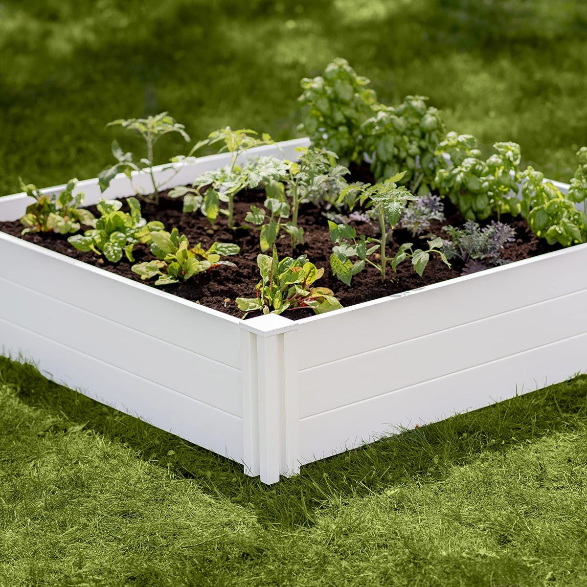 Vita Classic 4'X4'x11 Vinyl Raised, White VT17108 x 4ft Modular Garden ...