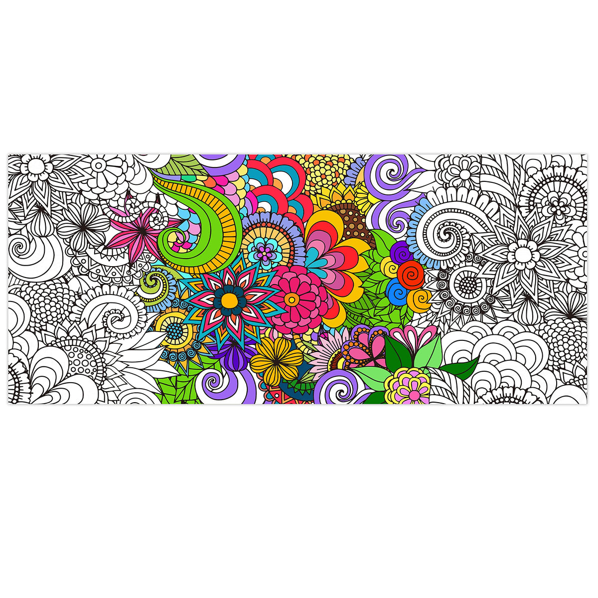 Dvbonike Jumbo Mandala Coloring Poster Giant Flower DIY Drawing Paper ...