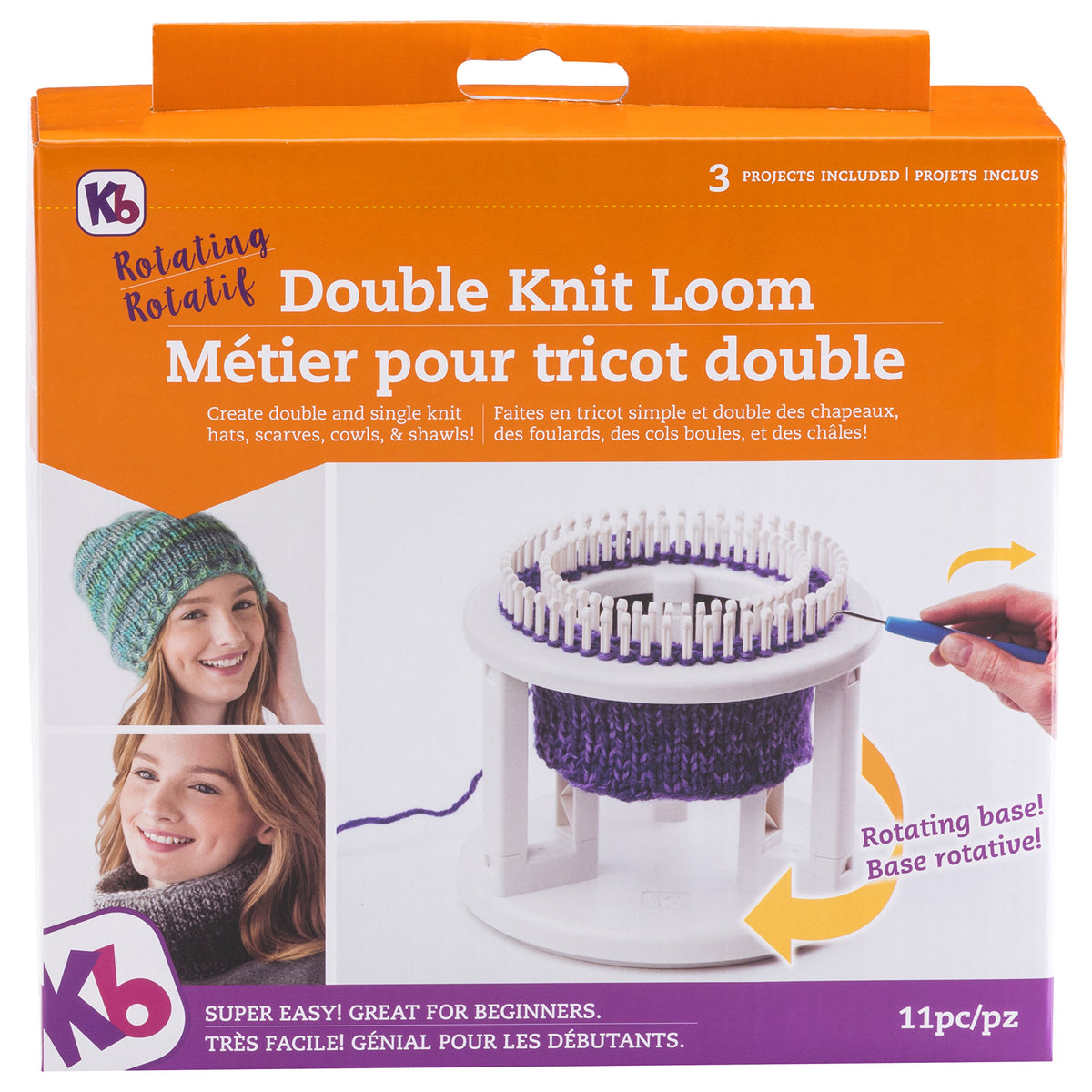 Authentic Knitting Board 'Rotating' Double Knit Loom, Double Knit with ...