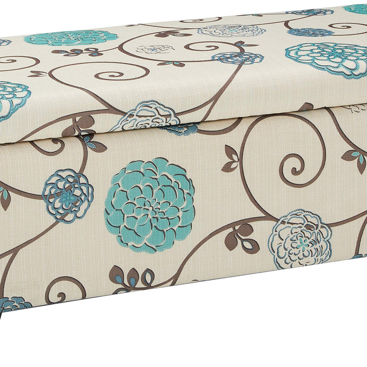 Christopher Knight Home Breanna Fabric Storage Ottoman, White And Blue ...