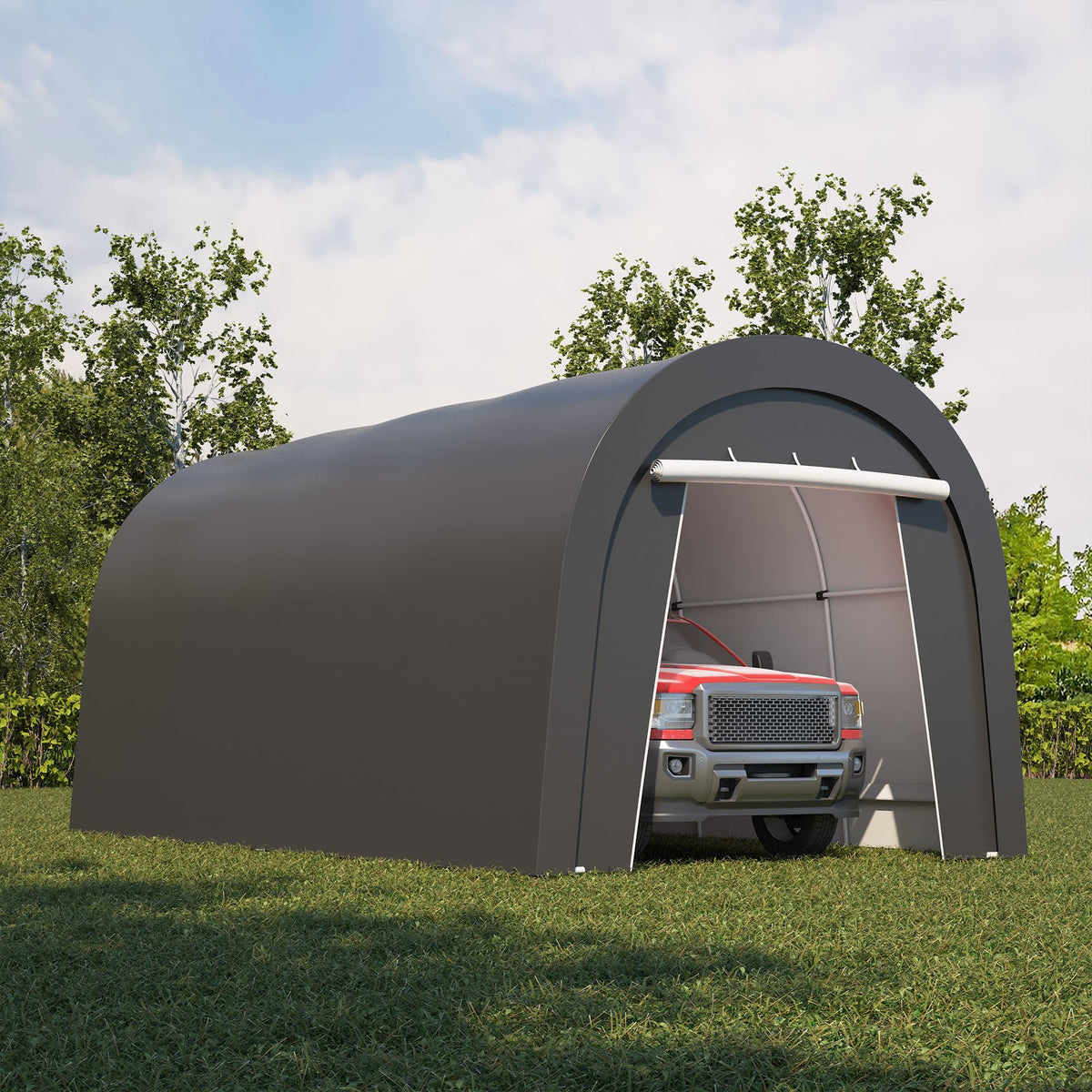 FansaFurn Carport, 10X20 Ft Round Portable Garage, Steel Heavy Duty Ca ...