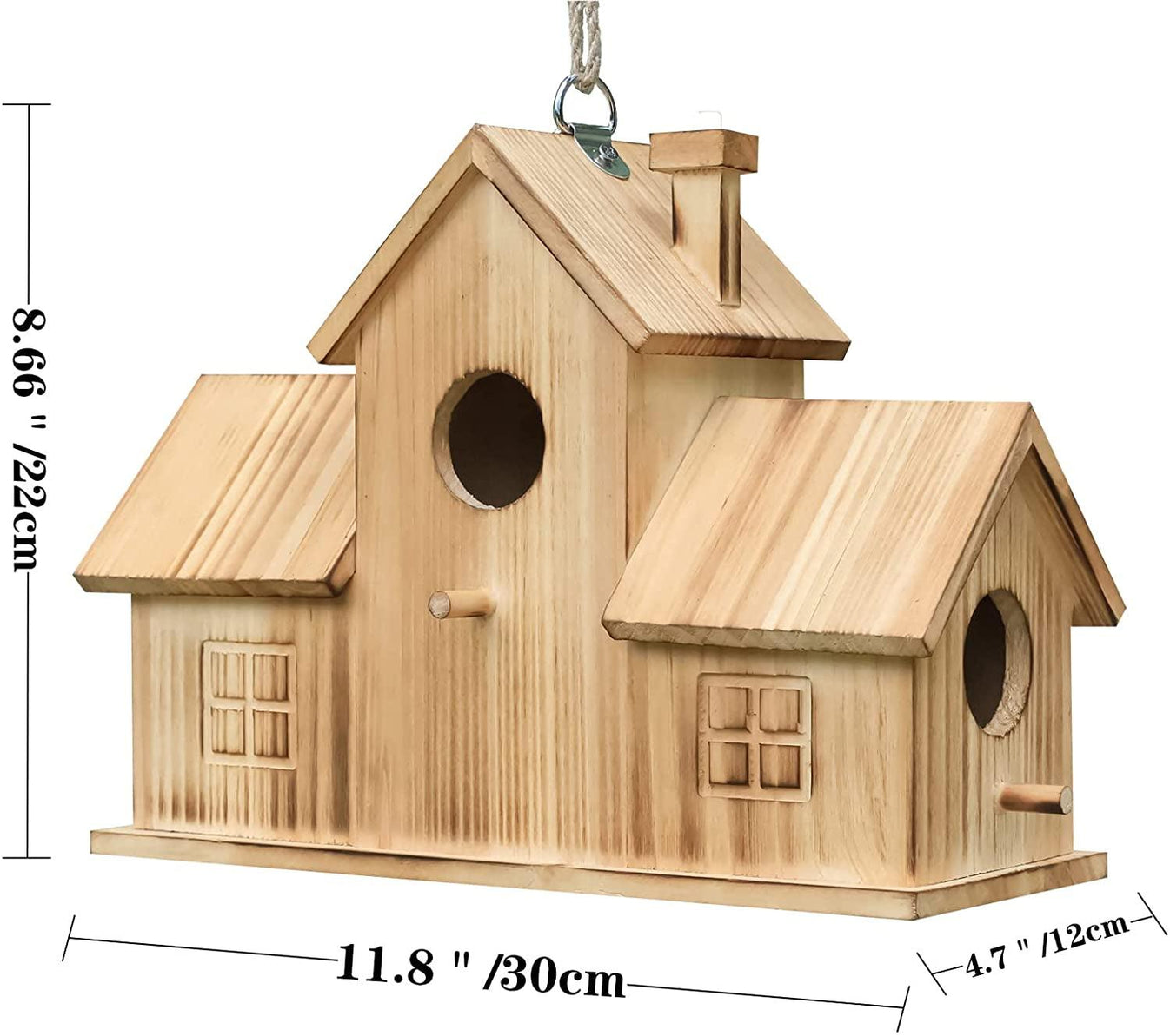 Bird Houses for Outside 3 Hole Bird House Room for 3 Bird Families ...
