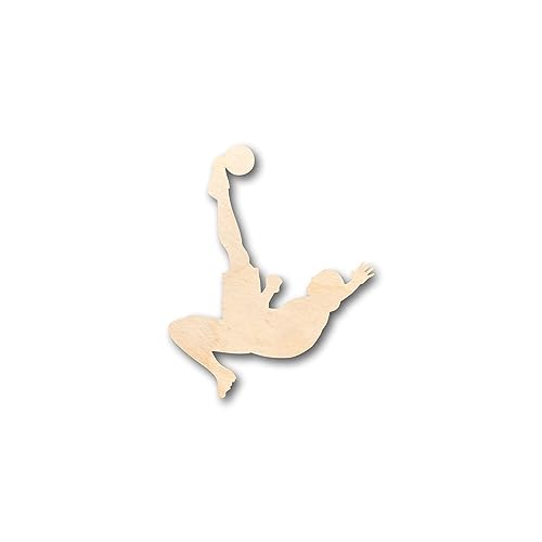 Unfinished Wood Soccer Bicycle Kick Shape - Craft - up to 36" DIY 10 ...