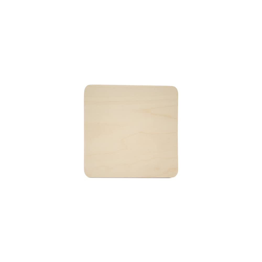 Blank Wood Square Plaques 6-inch x 6-inch, 1/4 Thick, Pack of 5 Round ...