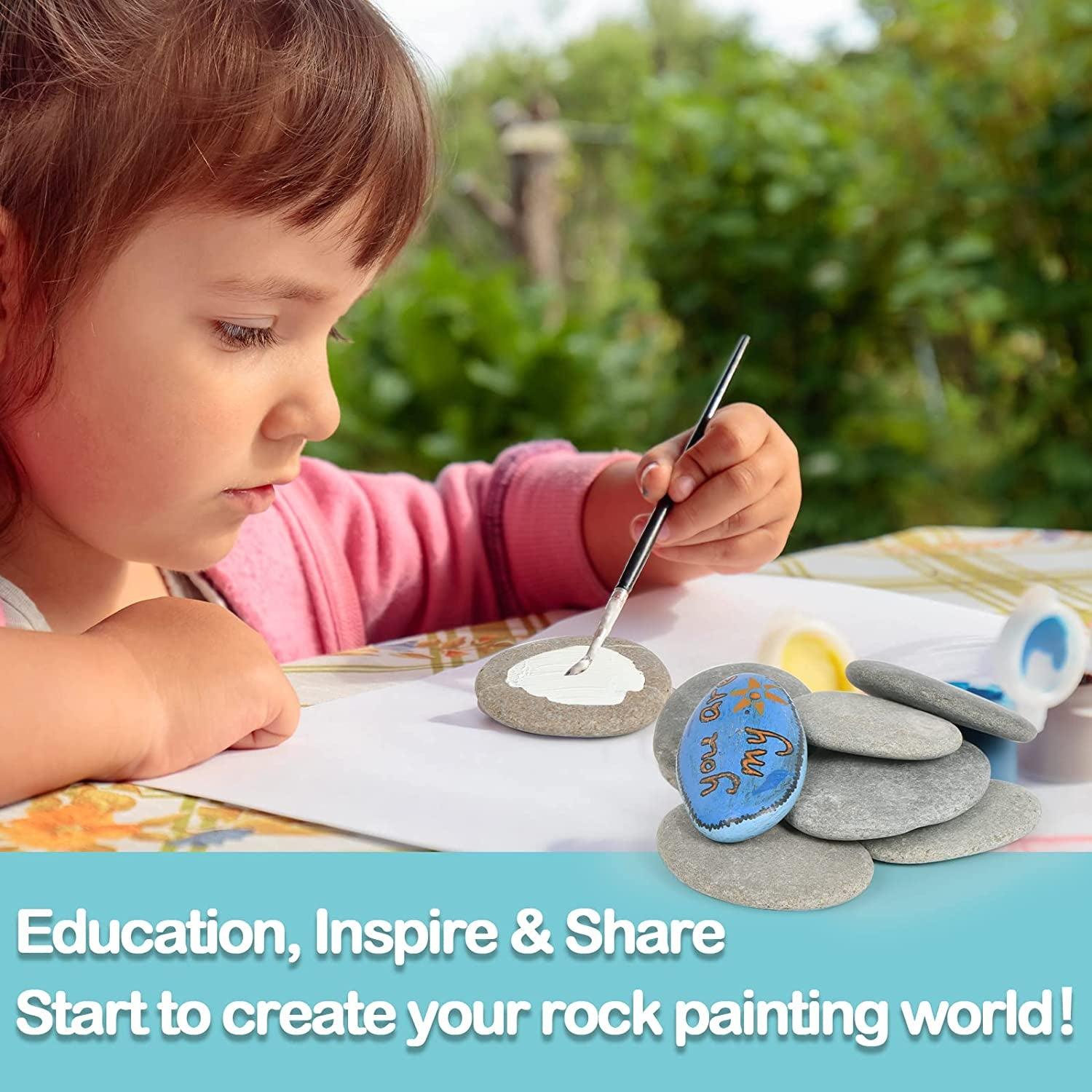 15 Pcs Rocks for Painting, River Rocks to Paint, 2"-3" Flat Painting ...