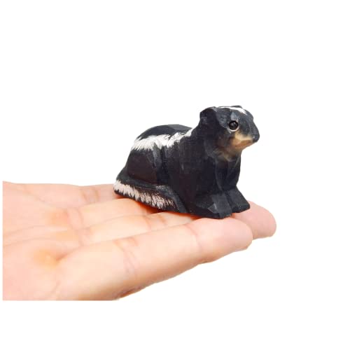 Selsela Skunk Figurine Statue Polecat Striped Decoration Miniature ...