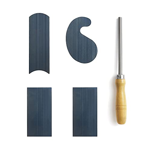 HERMIT TOOLS Cabinet Scraper Burnisher with 4 Piece Multi-Shaped ...