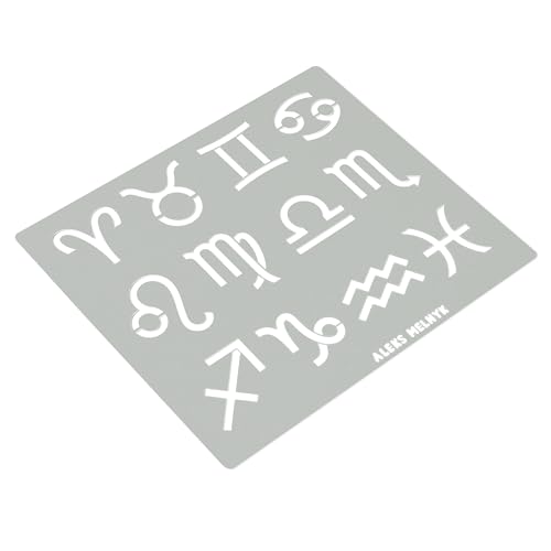 Aleks Melnyk #122 Metal Stencil, Zodiac Symbols 1.2 inch, Astrological ...
