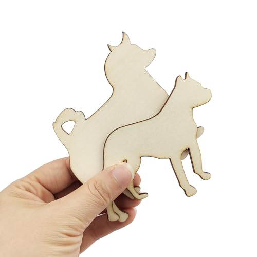 30 Pack Dog Wood Cutouts for Crafts Unfinished Wooden Dog Puppy Paint ...