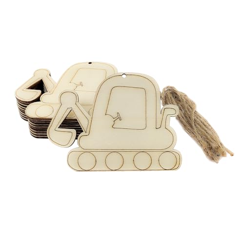 30 Pack Unfinished Wood Excavator Cutouts Tractor Crafts Wooden ...