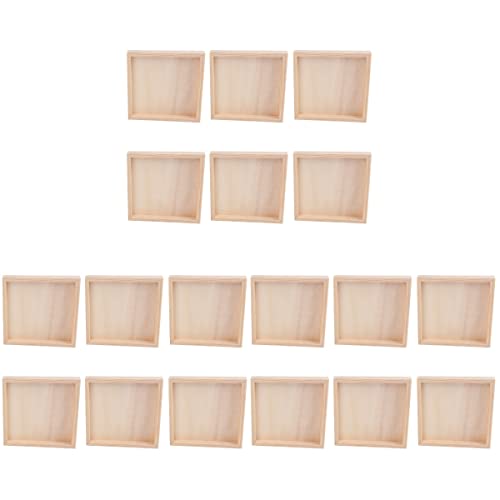 Homoyoyo Square Serving Tray 18Pcs Unfinished Wood Panels Tray Small W ...