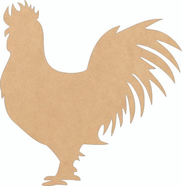 Unfinished Rooster 6" Shape, Wooden Chicken MDF 1/8" Animal Craft ...