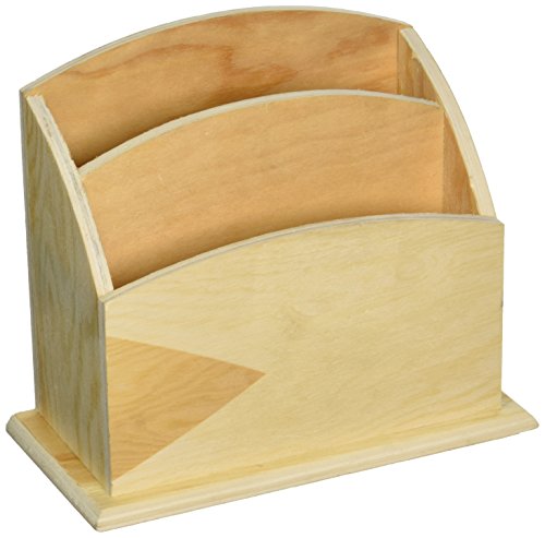 Multicraft Imports WS320 Wood Craft 2-Slot Desk Caddy, 5.5" x 6.28 ...