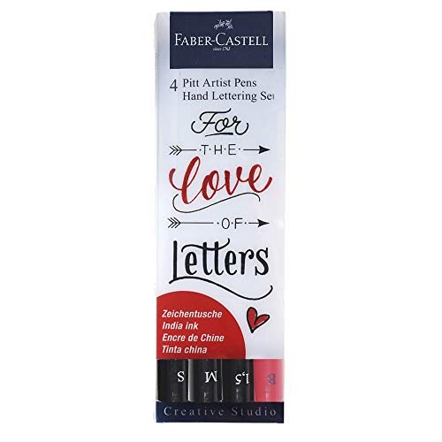 Faber-Castell Pitt Artist Pen Hand Lettering Set - 4 Modern Calligraphy ...