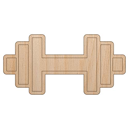 Weight Dumbbell Workout Icon Unfinished Wood Shape Piece Cutout for DI ...