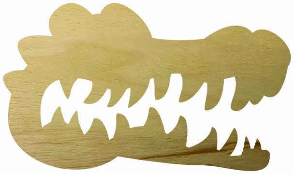 Alligator Head Craft Cutout 4" Shape, Unfinished Wood Gator Shape ...