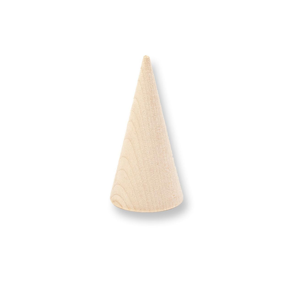 5 Pcs, Solid Wood Cone 1-1/2" Base Diameter X 3" Tall Dimensional Cone ...