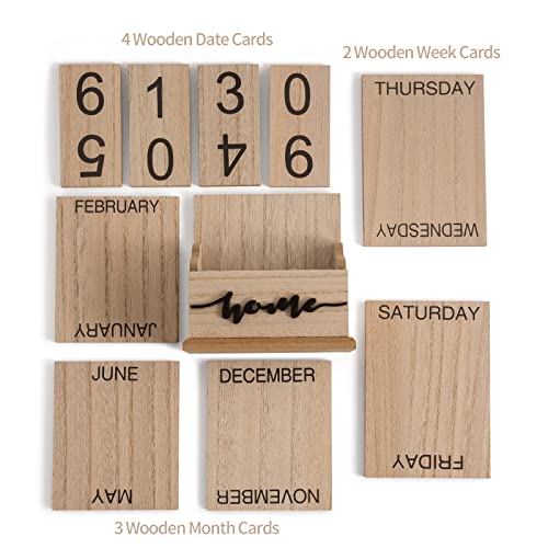 Perpetual Calendar Wooden Blocks Calendar for Home Office Desk Date ...