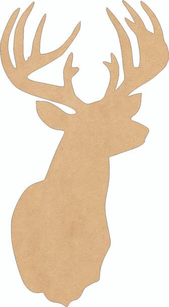8 Point Buck Wooden 1/4" MDF Animal Craft 18" Shape, Unfinished Wood D ...