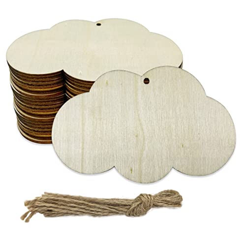 20pcs Unfinished Cloud Wood Cut Out Cloud Wood DIY Crafts Cutouts Blank ...