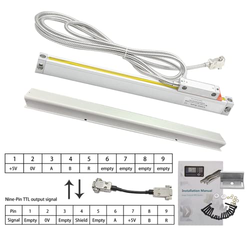 IP55 Linear Scale Encoder 5um 420mm (16") Travel Length for Lathe ...
