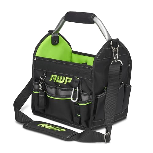 AWP 12 Inch Pro Tool Tote with Rotating Handle for Easy Tool Access, W ...
