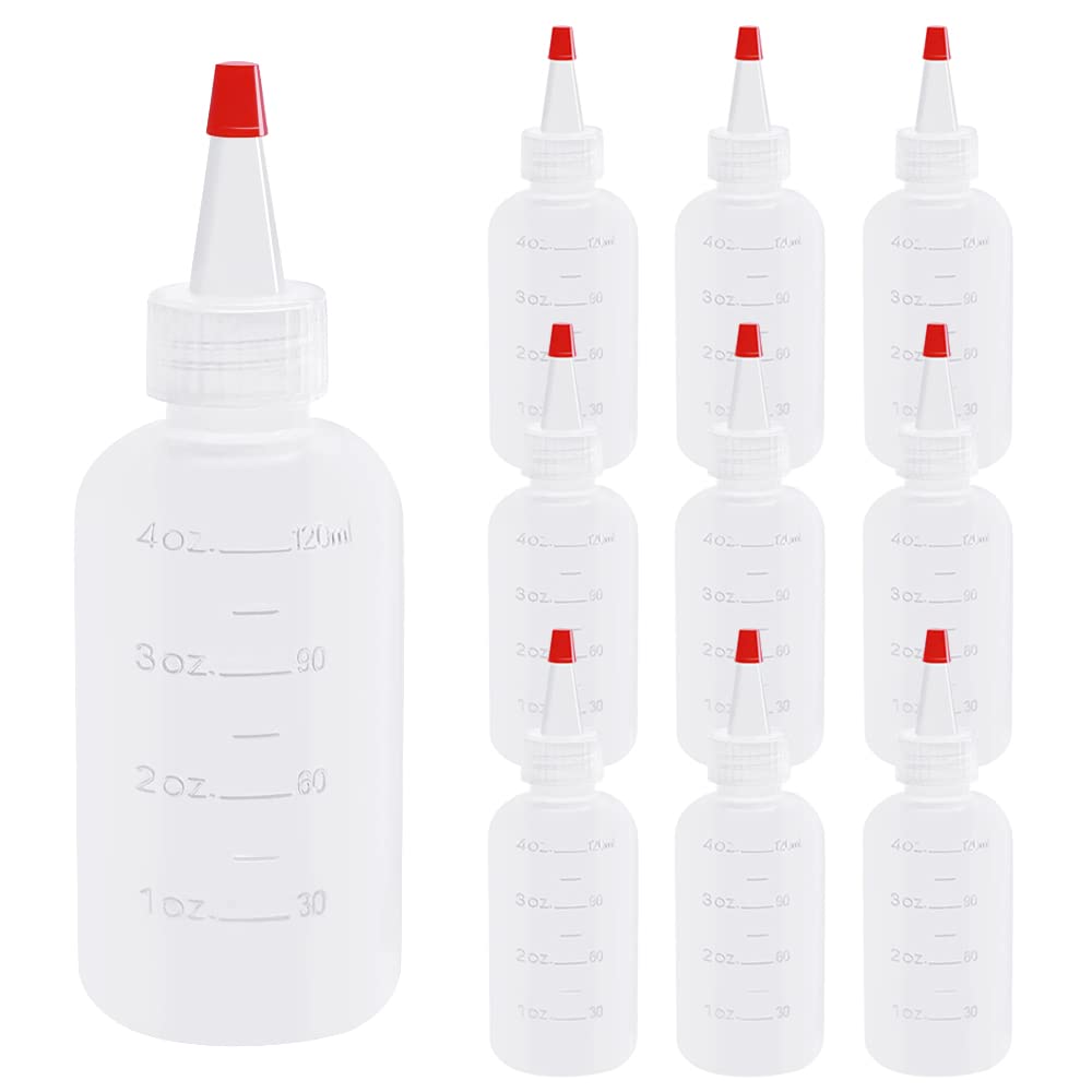 seewavom 10 Pack 4 Ounce Plastic Squeeze Bottles With Caps Plastic Sma ...