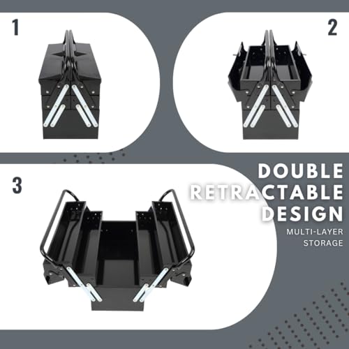 Pro-Lift Steel Tool Box – 21-inch 5-Tray Cantilever Metal Toolbox ...